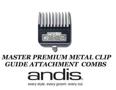 ANDIS MASTER PREMIUM METAL CLIP Blade 1/4" 6 mm GUIDE COMB*Fit ML,LCL ...