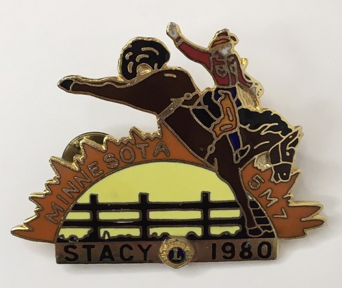 1980 Stacy Minnesota 5M7 Lions Club Enamel Lapel Pin Bronc Horse Rodeo ...