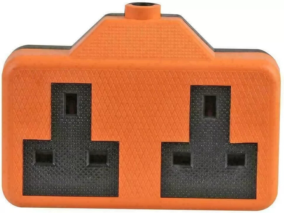 13A Socket Two Way High Impact Rubber Plug Mains Power Switch-2 Gang uk ...