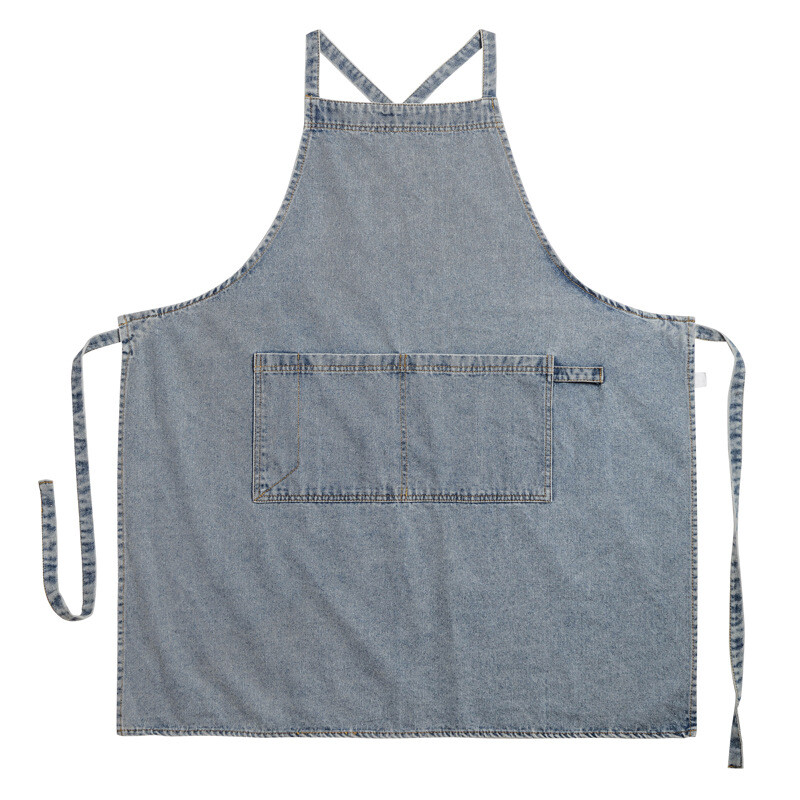 Denim Bib Apron With Adjustable Neck Strap & Pocket - 100% Cotton ...