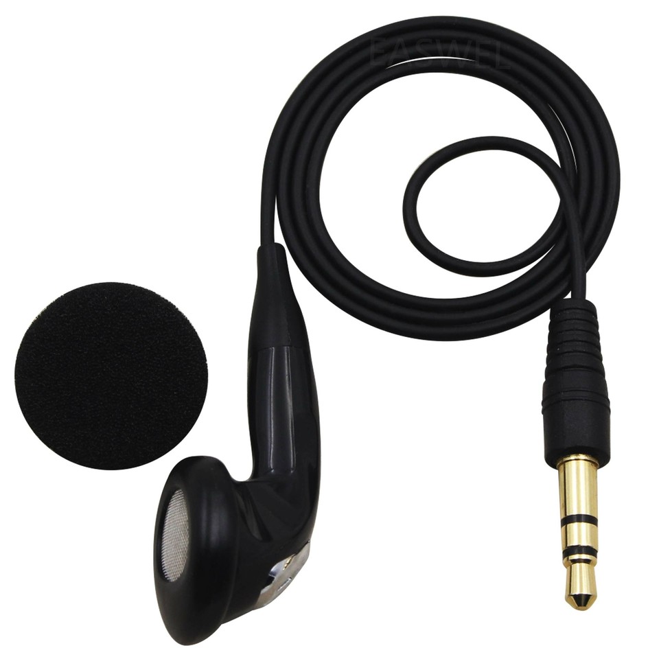 3.5mm Single Side Earphone Black Mono Wire Headset | eBay