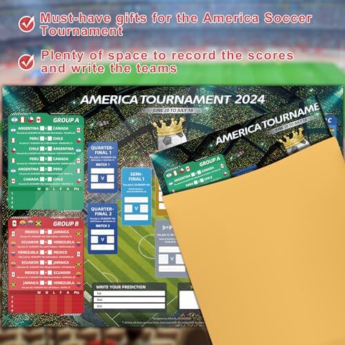 2 Styles Soccer Match Wall Chart Poster for COPA America A2-2 Designs ...