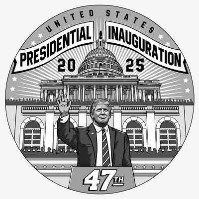 1 Oz Silver Trump Round Coin TRUMP 2025 INAUGURATION 47th Limited ...