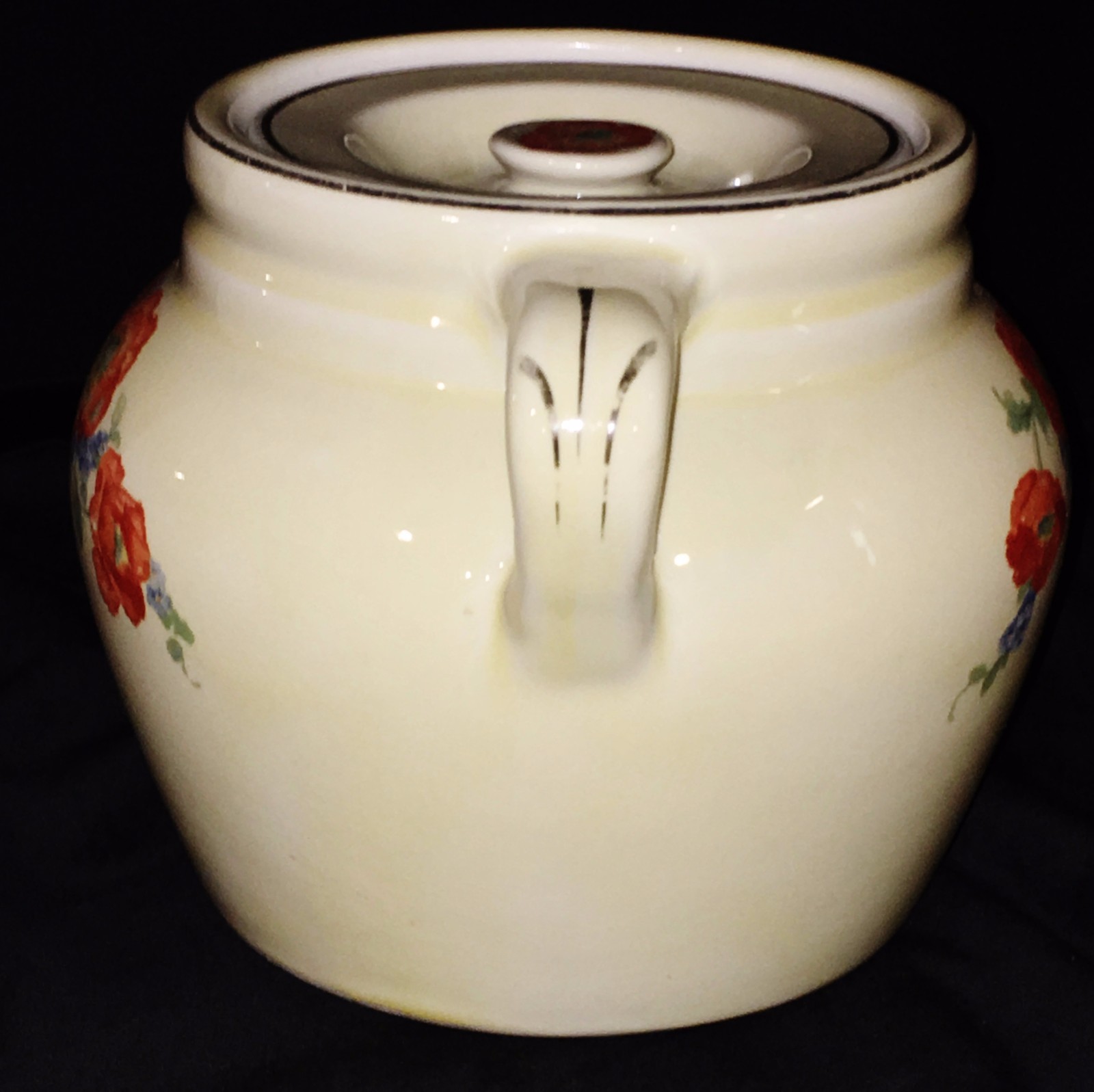 Hall ORANGE POPPY * 6" - #4 NEW ENGLAND BEAN POT w/LID* #2* | eBay