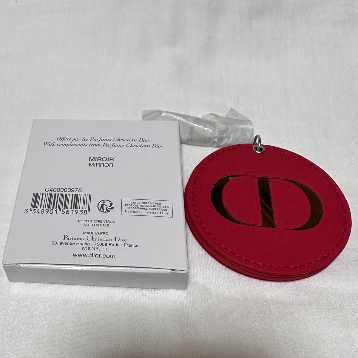 Christian Dior Mirror Charm Keychain Red w/Box Novelty Limited | eBay