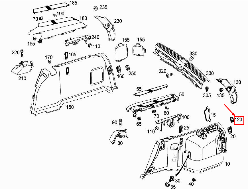 MERCEDES BENZ GLC X253 2018 Rear Folding Seat Control Switch Button ...