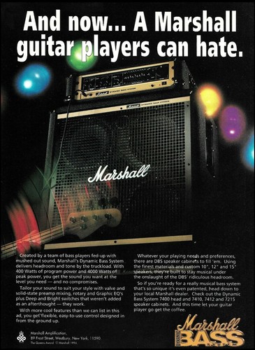 Marshall Dynamic Bass System 7400 Head 7410 7412 guitar amp ...