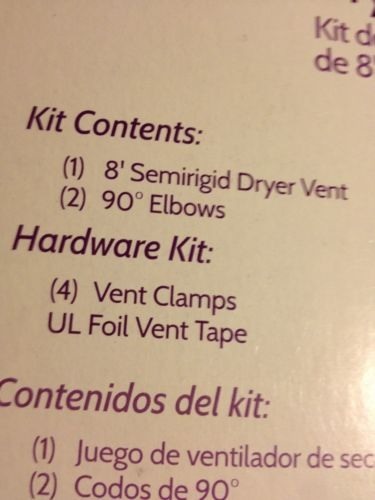 Smart Choice Frigidaire Electrolux 8' Semi-Rigid Dryer Vent Kit, with 2 ...