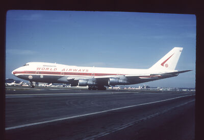 Dupe 35mm airline slide World Airways 747-273C N748WA | eBay