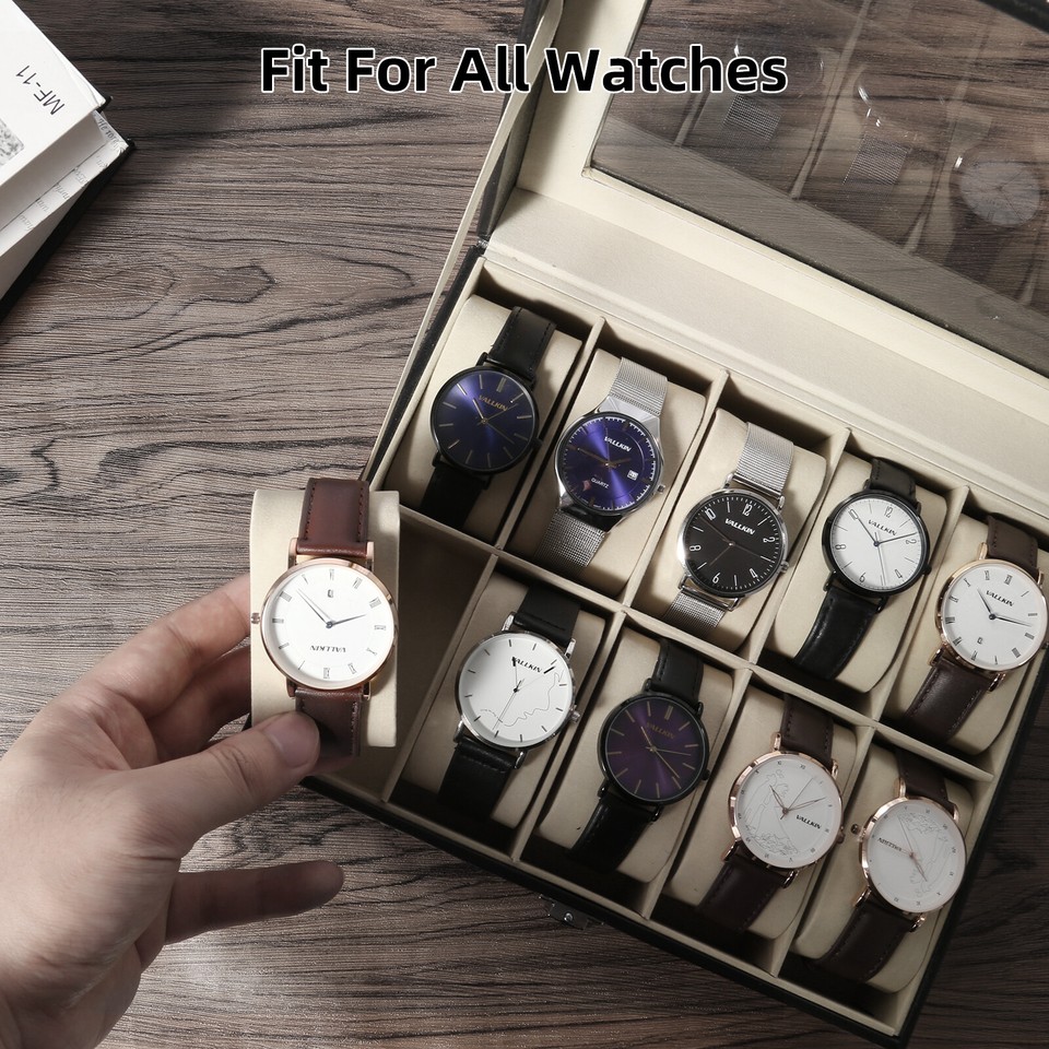 6/10/12Slots Watch Box Organizer Watch Jewelry Holder Stand Display ...