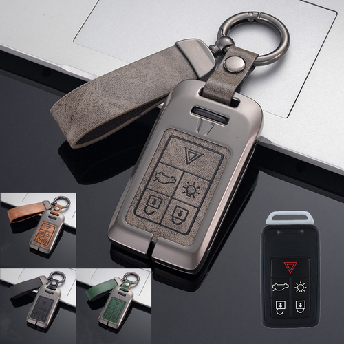 Zinc Alloy Leather Car Remote Key Fob Case Cover For Volvo XC60 XC70 ...