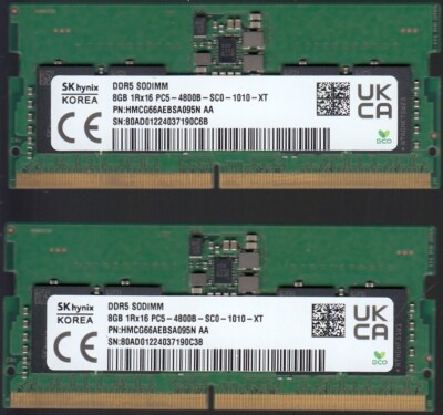 SK Hynix 16GB Kit (2x16GB) DDR5 RAM 4800MHz PC5-4800B SODIMM Laptop ...