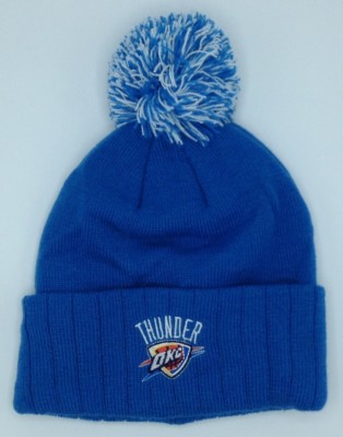 NBA Oklahoma City Thunder Adidas Cuffed Pom Winter Knit Hat Cap Beanie ...