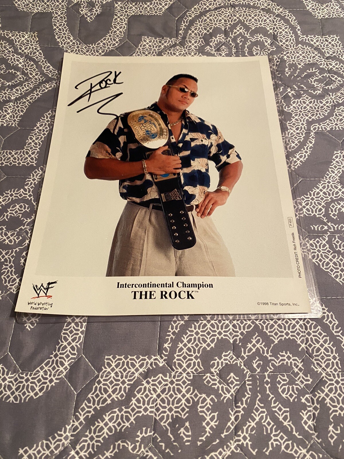 The Rock Dwayne Johnson Signed Autographed 1998 WWF WWE 8x10 Photo Auto ...