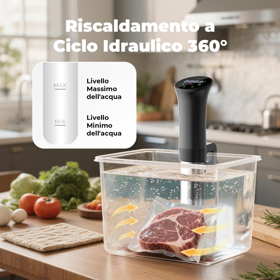 Sous Vide Roner Cucina, 0,1°C Controllo Preciso Della Temperatura ...