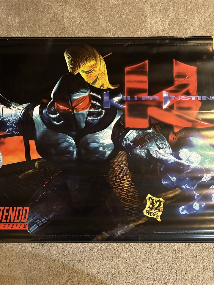 Super Nintendo SNES Killer Instinct Store Display Banner 36X24 1995 | eBay