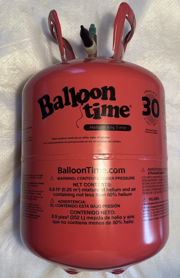 Helium Tank EMPTY Balloon Time 8.9 cu ft | eBay