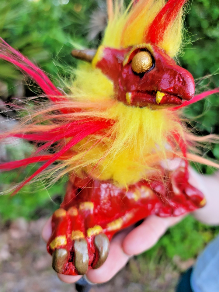 Dragon Hand Held Woodbaby puppet cable control Renaissance Red and ...