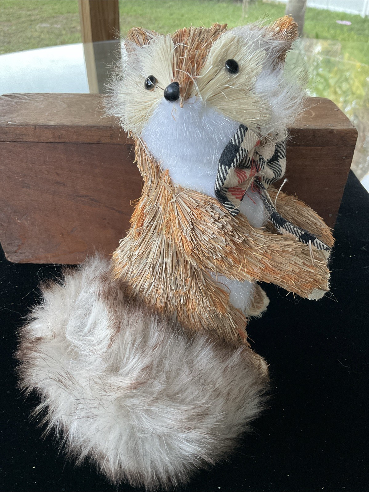 Woodland Fox Straw with Faux Fur Tail Fall Home Decor 6 1/4” | eBay
