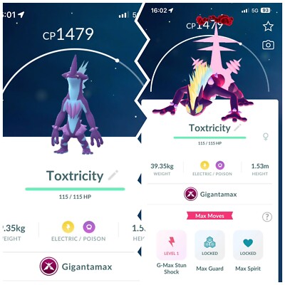 Toxtricity Gigantamax LowKey Form Pokemon Gen1 Go Same day Galar ...