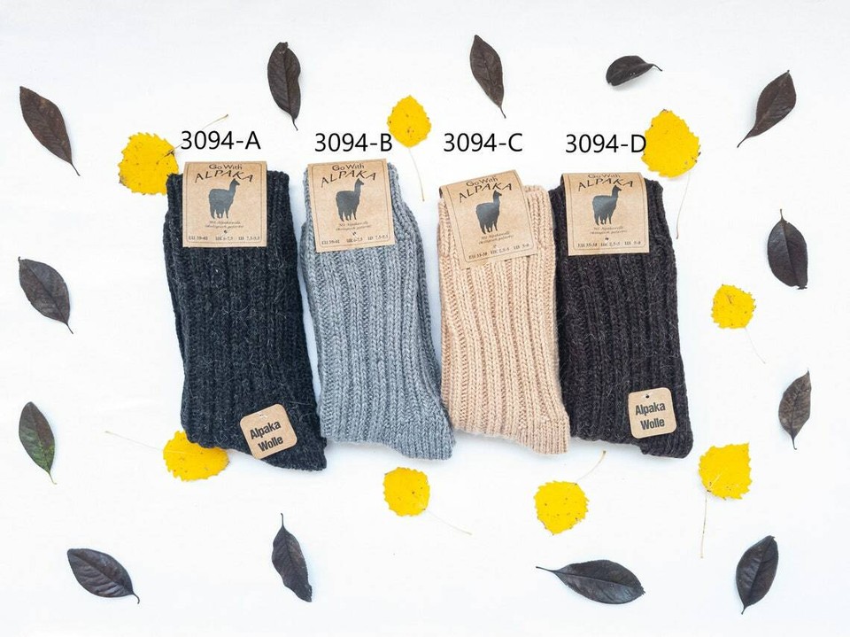 Alpaca Thermal Wool Socks for Women and Men - 1 PAIR - Thick Knitted | eBay