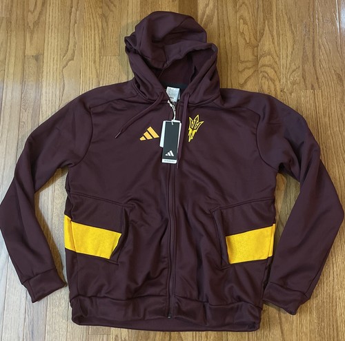 Arizona State Sun Devils adidas Sideline Travel Hoodie Full-Zip Jacket ...