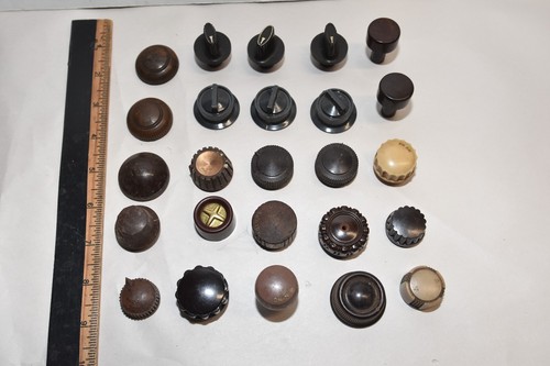 mixed LOT OF 25 vintage bakelite plastic radio electronics CONTROL KNOBS | eBay