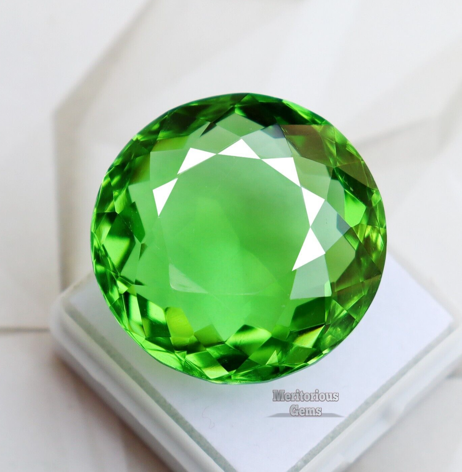 Green peridot Round Shape 65 CT Natural loose gemstone pendant Size ...