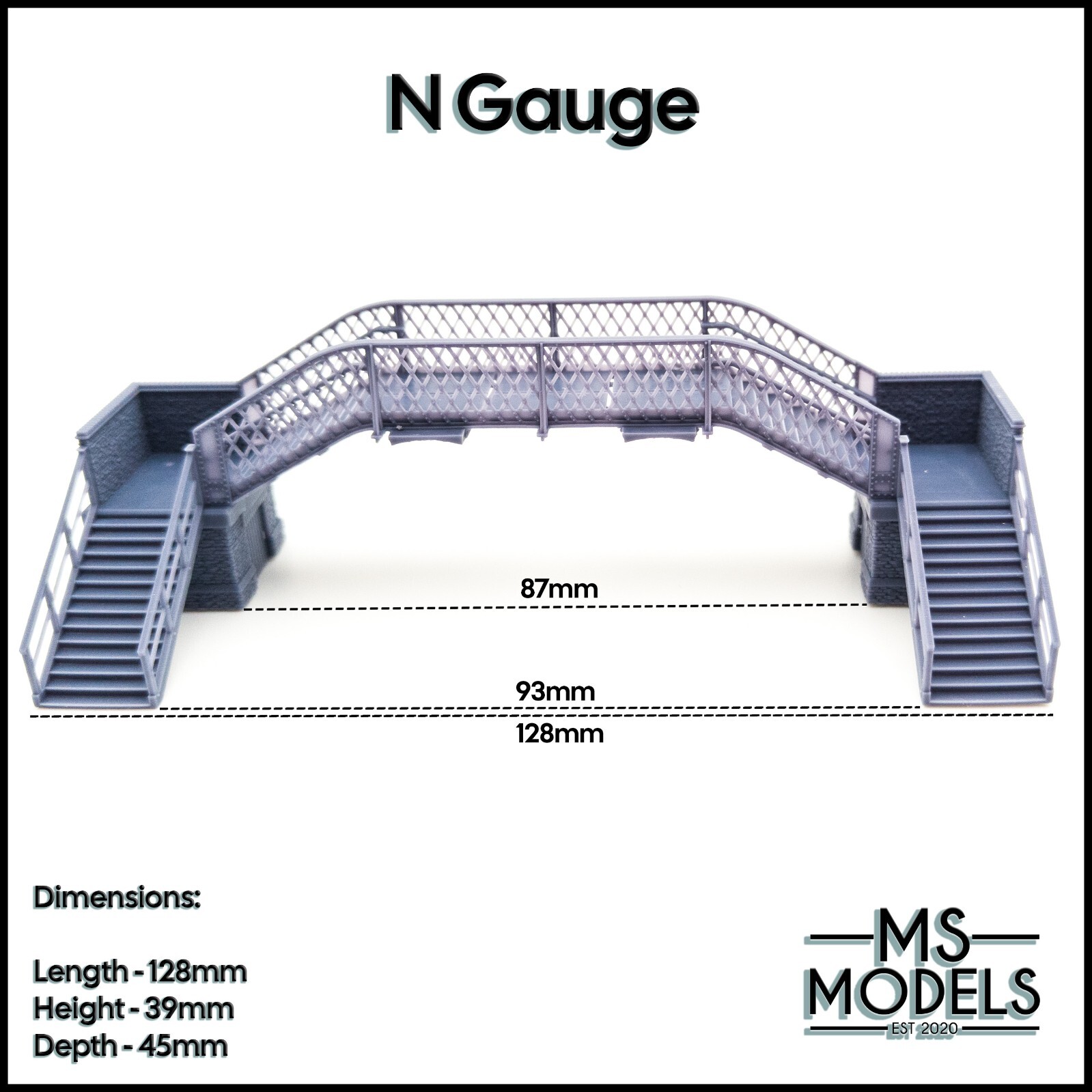 N/TT Gauge platform footbridge metal/brick for Model Railway/Layout ...