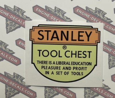 Stanley Tool Chest Education Label Decal. 1 | eBay