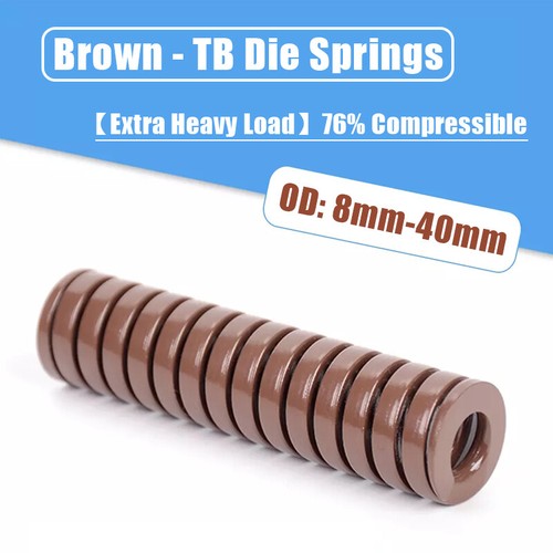 Brown TB Die Springs Compression Mould Spring Extra Heavy Load Duty OD ...