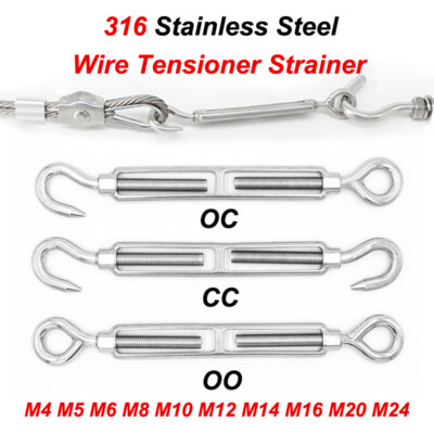 Turnbuckle Wire Tensioner Strainer Hook/Rope Cable Tension 316 ...