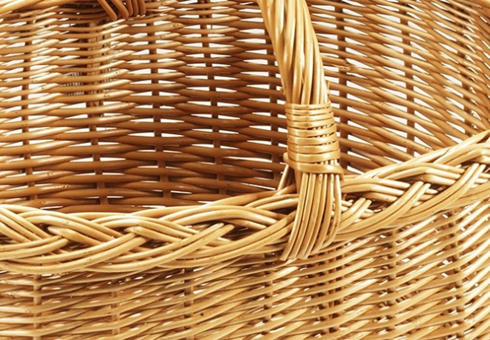 Einkaufskorb mit Zopfrand, Pilzekorb, Obstkorb, Erntekorb, Korb ...