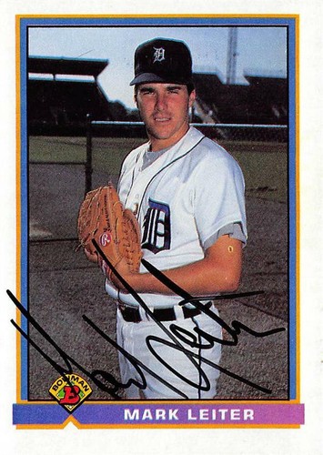 Mark Leiter autographed Baseball Card (Detroit Tigers, 67) 1991 Bowman ...
