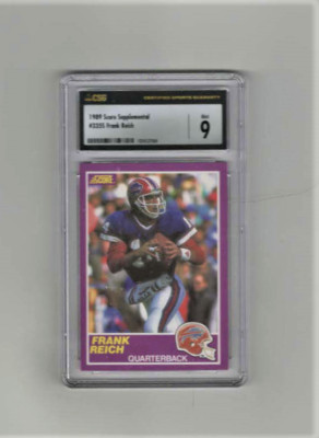 1989 Score Supplemental Frank Reich #335S Rookie RC Graded CSG 9 ...