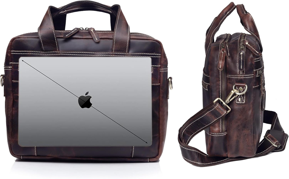 Leather Messenger Bag for Men, Vintage Handmade Laptop Briefcase and ...