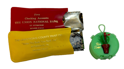Vintage Advertising Rain Bonnets Union National Bank, Armstrong Trust ...