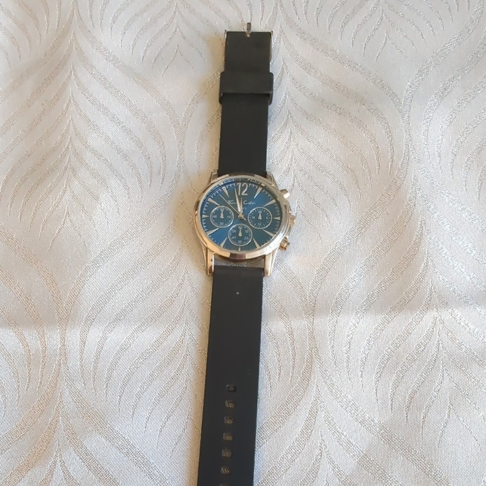 Thomas Calvi Watch Quartz S565S Mens silicon Black Strap Casual Working ...