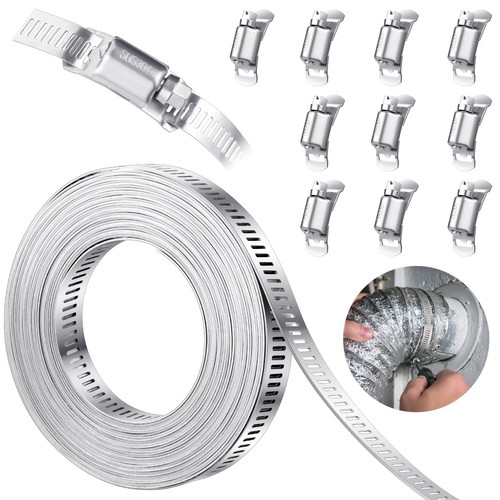 DIY Hose Clamp Assortment Kit, 304 Stainless Steel 14 Ft Strap +10 ...