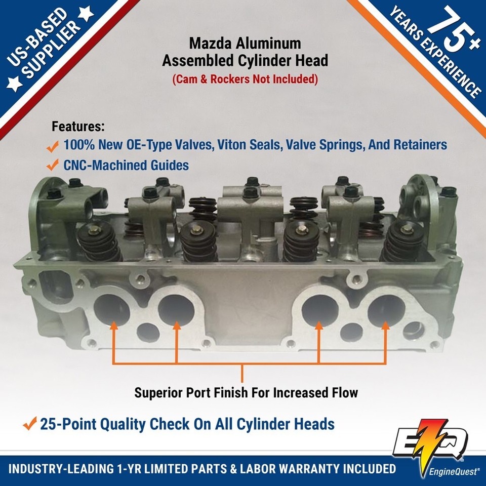 Mazda 2.2 Cylinder Head Assembled Forklift FE/ F2 with gaskets NEW | eBay