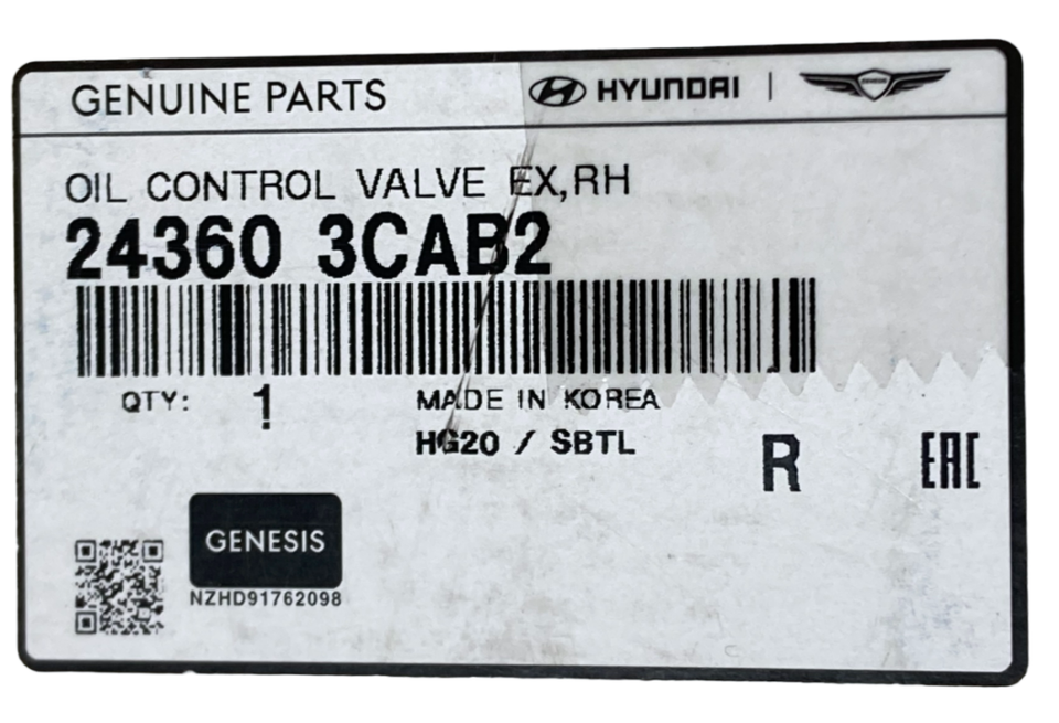 Genuine Oil Control Valve EXHAUST for 2012-25 Genesis Hyundai Kia V6 ...