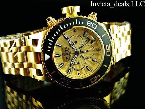 Invicta Men's 52mm Subaqua Chronograph 18k Gold Plated Stainless Steel ...