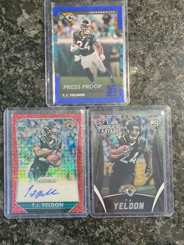 TJ Yeldon 3 Card Rookie Lot W/2015 Prizm Rookie Signatures Mojo Red/75 ...