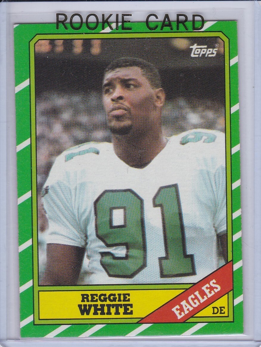 REGGIE WHITE ROOKIE CARD 1986 Topps VINTAGE FOOTBALL RC Eagles Packers ...