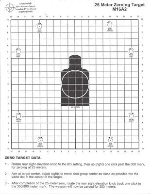 LOT OF 25 - 25 Meter Zeroing Target 8 1/2” X 11” | eBay