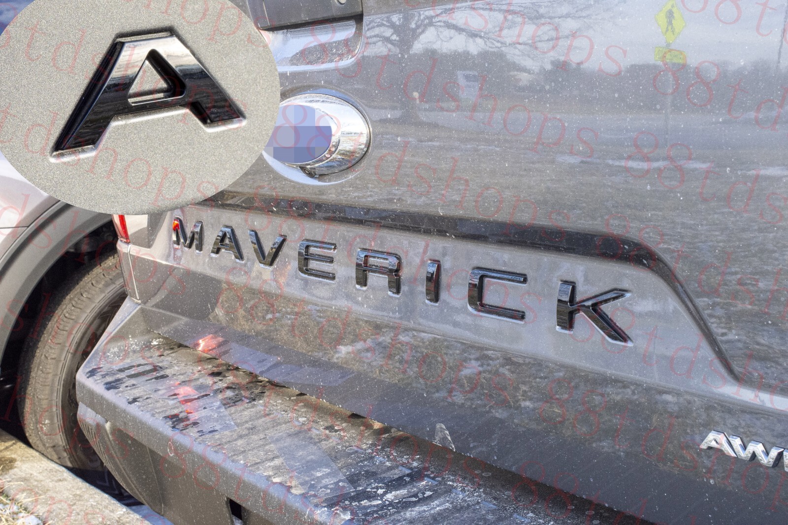 Gloss Black Tailgate Insert Letters Adhesive Emblem For MAVERICK 2022 ...