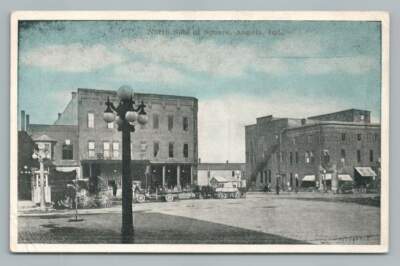 Main Square ANGOLA Indiana~Steuben County IN Antique Auburn Postcard ...