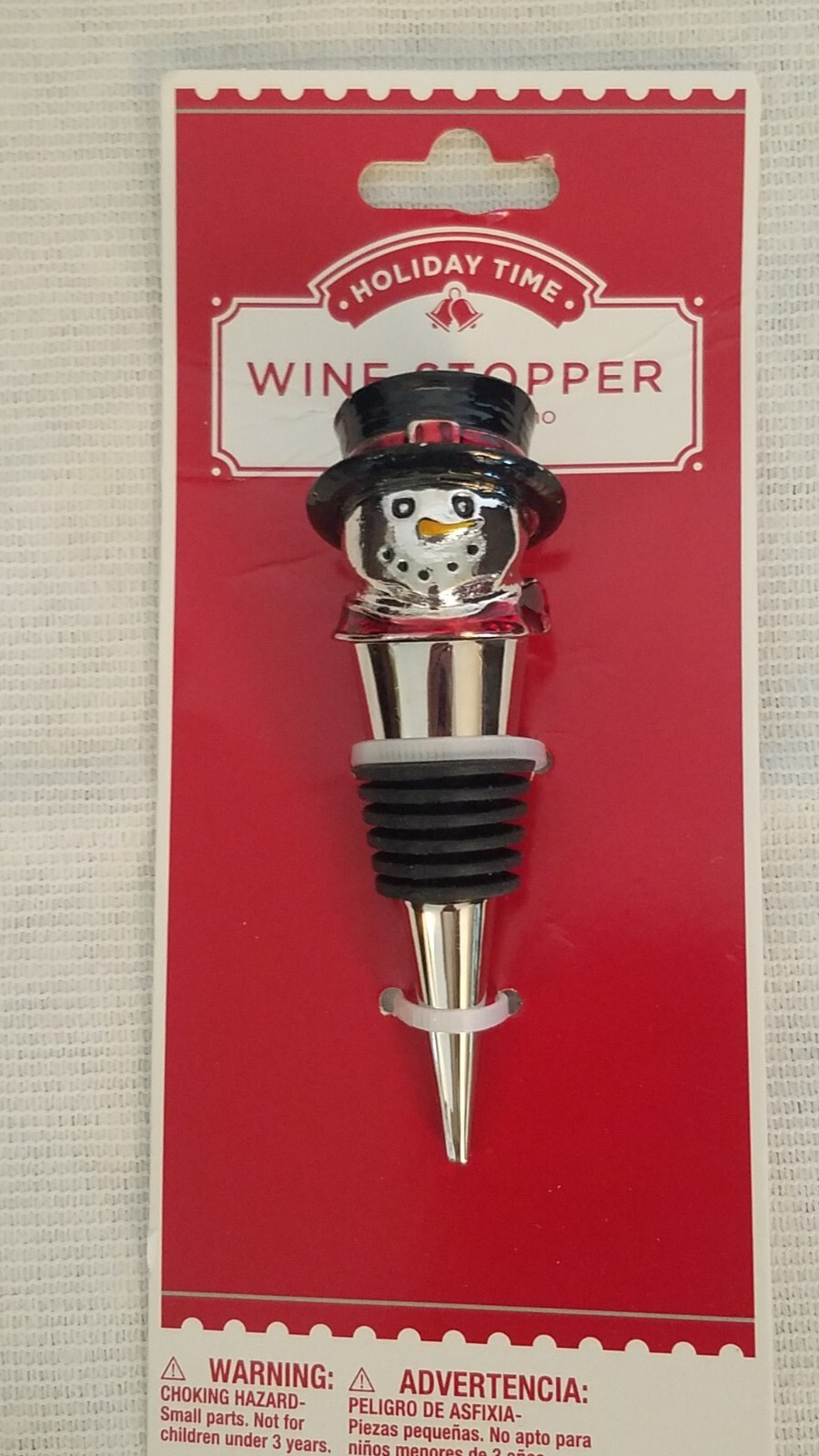New Holiday Time Wine Stopper Snowman | eBay