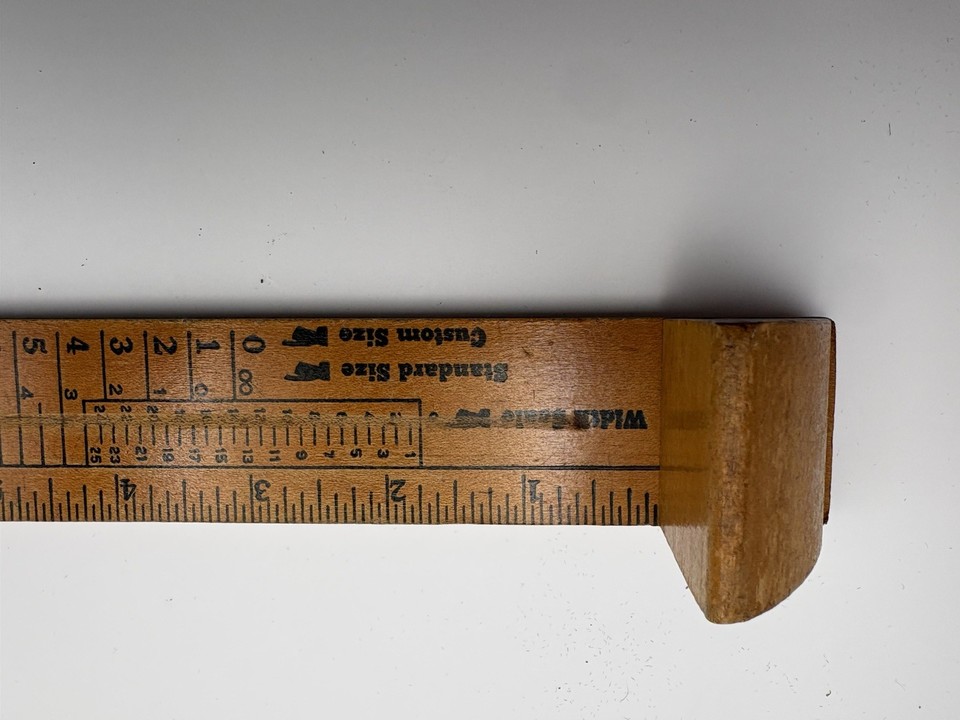 Antique 1940s Wooden Shoe Size Measuring Stick Foot Gauge Chicago USA ...