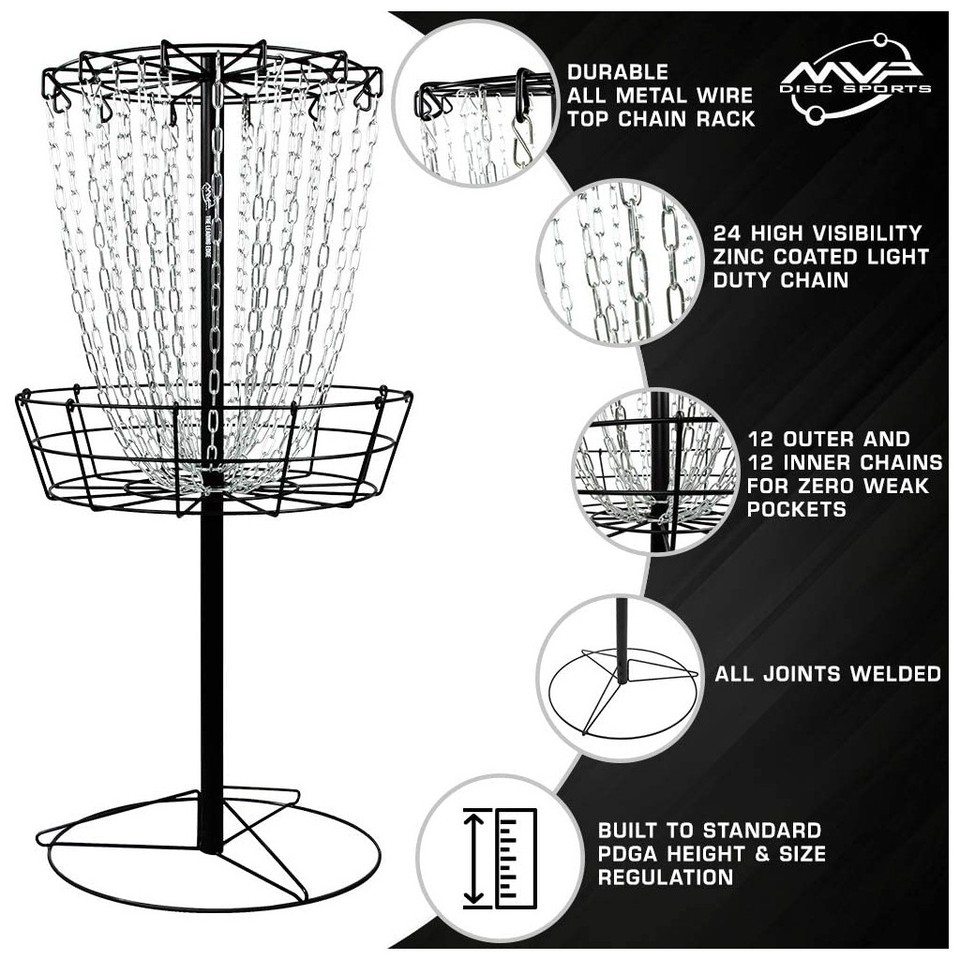 MVP Disc Golf Basket Black Hole Practice Catcher Target - Refurbished ...